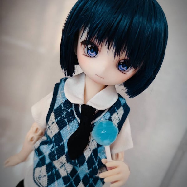 Mohair Yarn Doll Wig With Bangs 5 Colors for Tiny Dolls 3.5-7 Size for ...