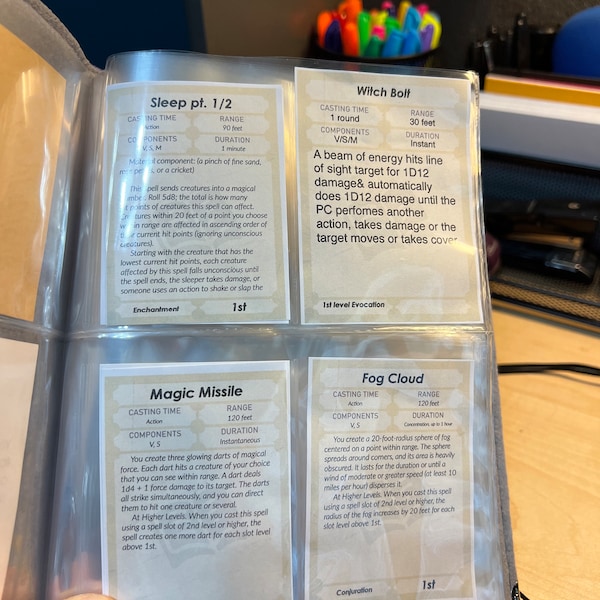 Dnd Spell Cards for Every Class | MEGA SPELLS BUNDLE | D&d Spellbook ...