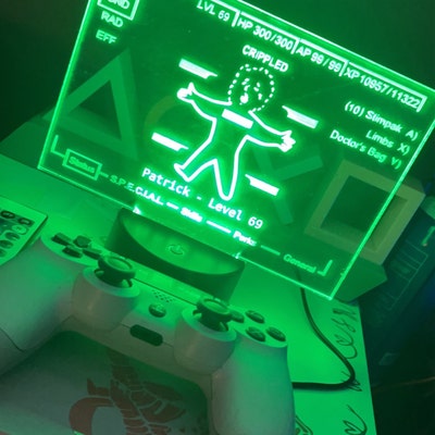 Custom Fallout Vault Girl Stat Screen Acrylic LED Light - Etsy
