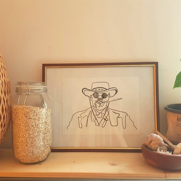 Line Art Print | DJANGO | Modern & Minimalist Home Wall Decor | Movie ...