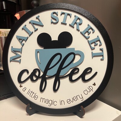 10 Main Street Coffee Sign // Disney-inspired Coffee Decor // Mickey ...