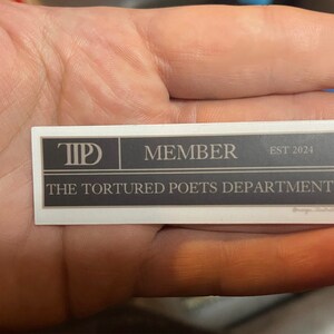 TTPD Member Sticker, Swiftie Sticker, TTPD Decal, Tortured Poets ...