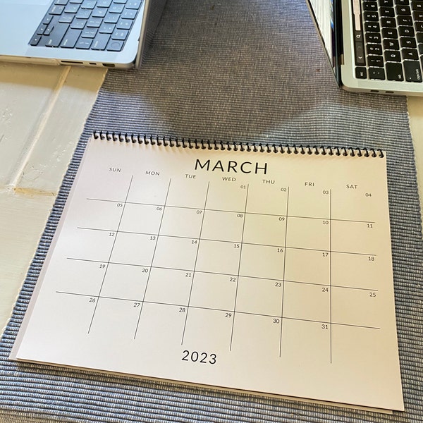 Blank Calendar Printable, Large Undated Calendar, Minimalist Calendar ...