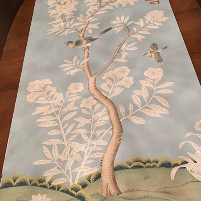 8 10 Hand-painted Silk Wallpaper Sample for - Etsy