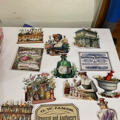 Victorian Apothecary Sticker Pack. Set 1. Stickers for Journaling ...