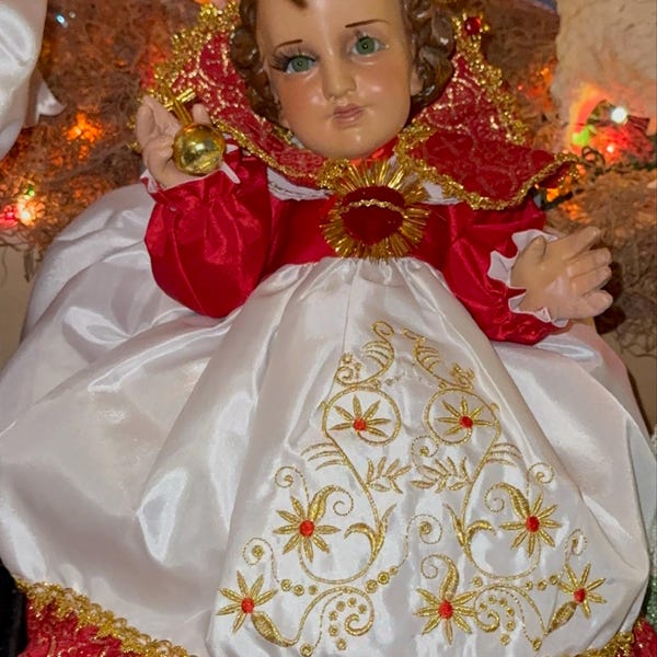 DIVINO ROSTRO MORADO ,gala Bordado 2025 , Ropa De Niño Dios,traje De ...