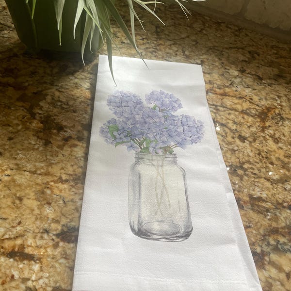 Lavender Tea Towel, Lavender Kitchen Towel, Lavender Flour Sack Towel ...