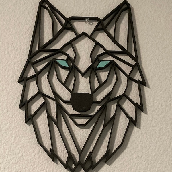 Geometric Wolf - Hanging Wall Art - Wolf Wall Decor - Wolf Head - Wolf ...