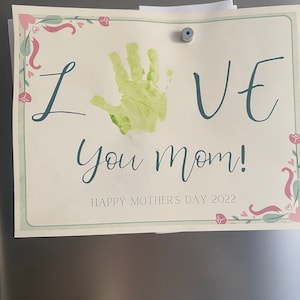 I Love You to the Moon Handprint Craft for Baby Toddlers or - Etsy