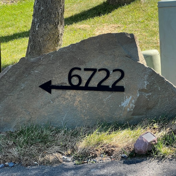 Custom Metal Address Sign for Rock Personalized Landscape Custom ...