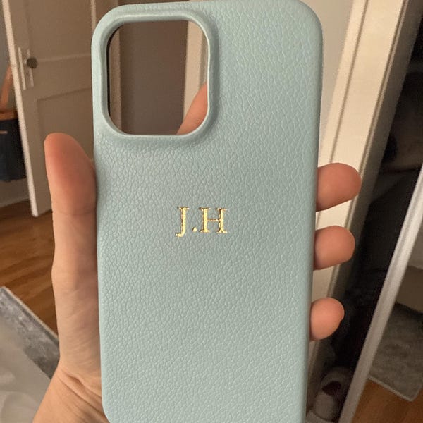 Personalised Vegan Leather iPhone Case, Initials Custom Phone Case ...