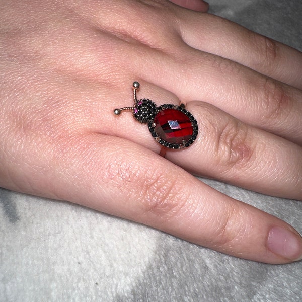 Ladybug Ring, Ladybird Ring, Ladybug Jewelry, Ladybird Jewelry, Dainty ...