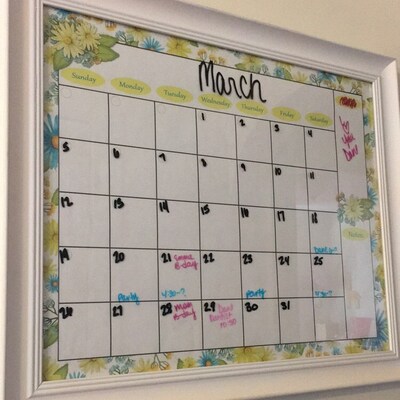 Floral Monthly Calendar Printable Wall Calendar Yellow and - Etsy