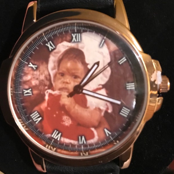 Personalised Engraved Gents Men's Photo Wrist Watch Birthday Wedding ...