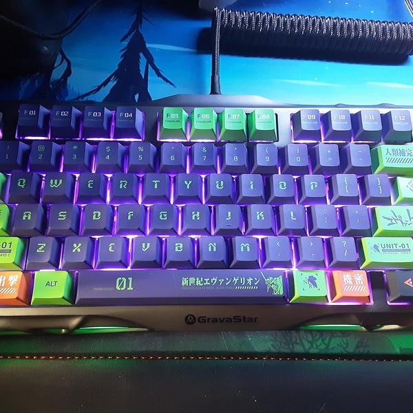 Coconut Milk Keycap Set, SOA Profile, Cute Art, PBT, Cherry MX Stem ...