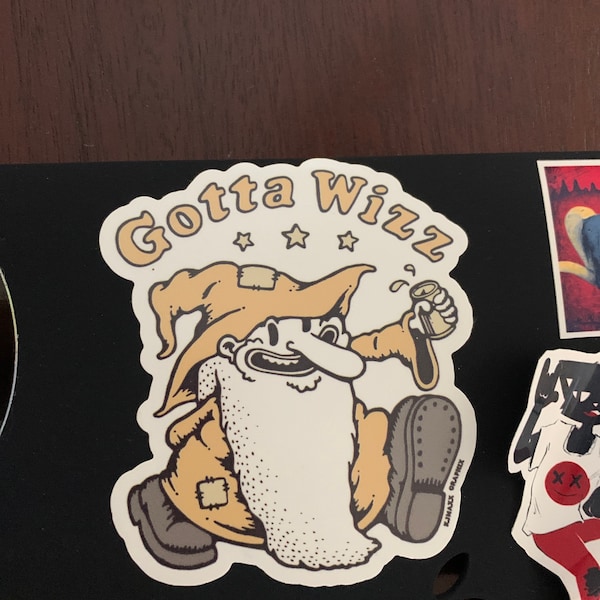 Gotta Wizz Beer Wizard Vinyl Holographic Sticker 70s Pinball R.crumb - Etsy