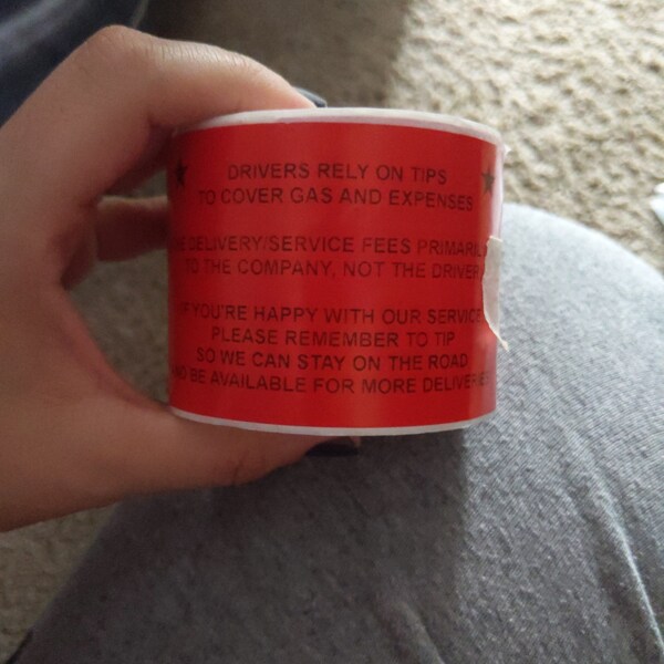 Stickers Bag Sealers Tip Reminder Labels for Doordash, Grubhub, Favor ...