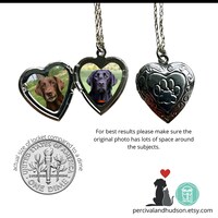 Multi Photo Locket, Hand Painted Locket, Family Tree Locket, 4 Photo ...