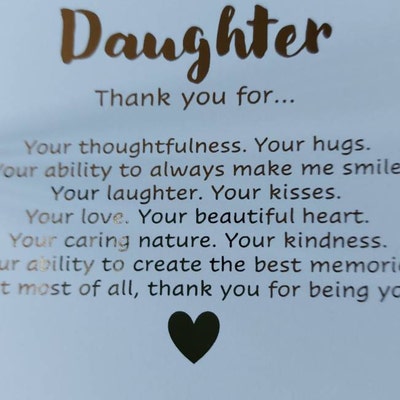 Thank You for Daughter Birthday Card Birthday Card for Daughter ...