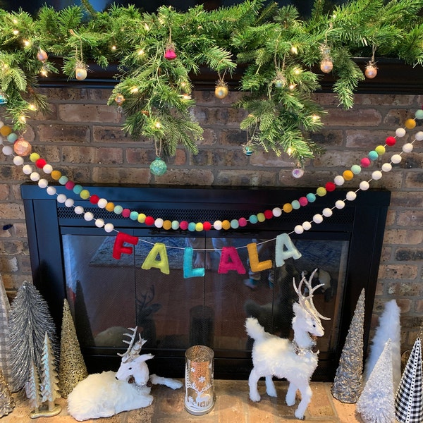 FALALA Felt Garland | Bow Garland | Felt Ball Garland | Christmas Felt ...