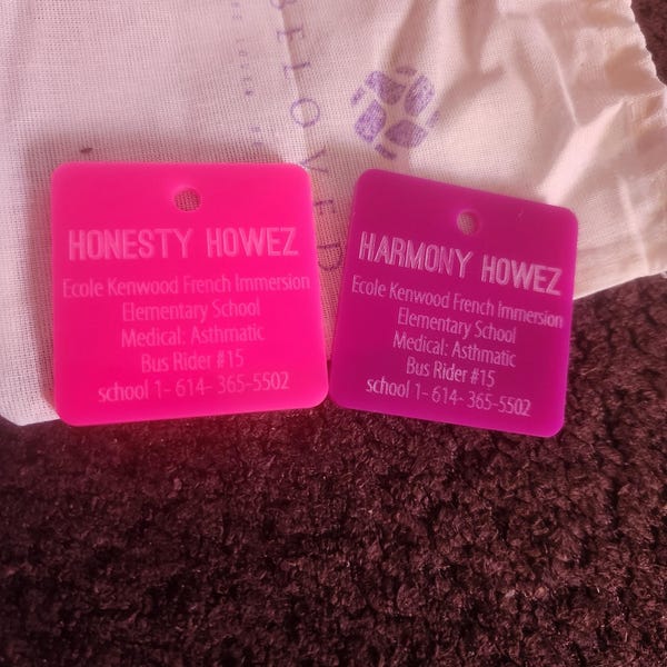 Premium Backpack Name Tags Personalized, Customized Luggage Name Tags ...