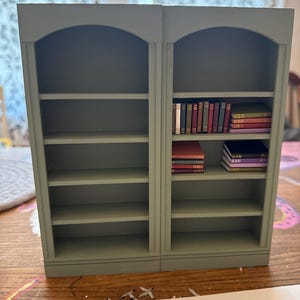 Dollhouse Miniature Arched Wall Cabinet With Shelves for Tiny Storage 1 ...