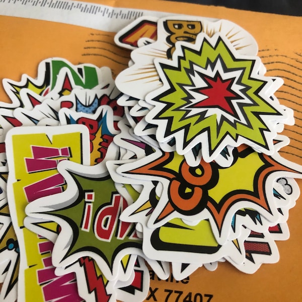50 Comic Superhero Emote Stickers Decals for Skateboard Cars Laptop #BS ...