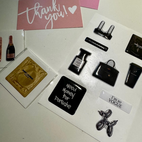 3D Stickers "black Edition" Set of 8 Stickers - Etsy