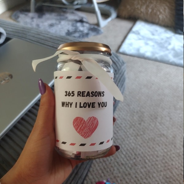 365 Reasons I Love You Printable Jar Notes – Editable Love Notes ...