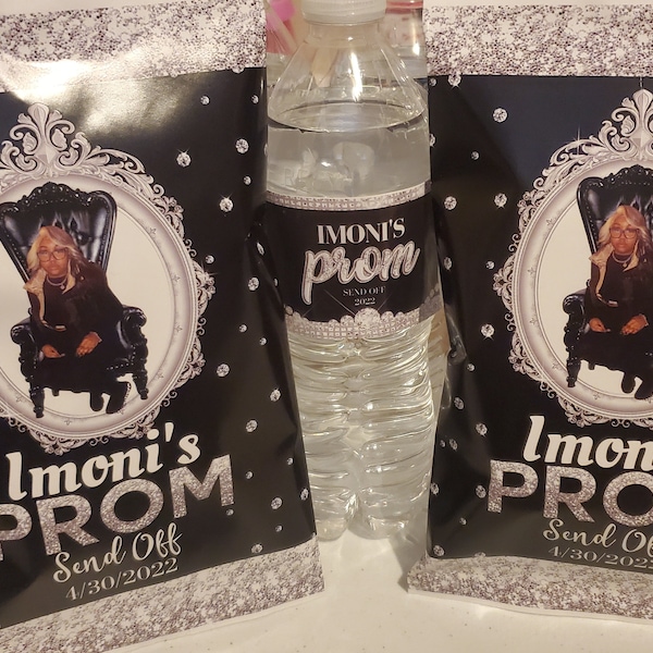 Silver Prom Chip Bag, Prom Favor Bag, Prom Send off Chip Bag, Printable ...