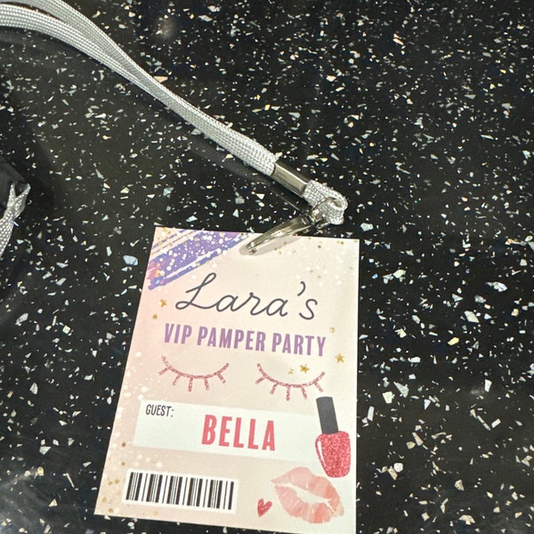 Pamper Party Lanyards, Make-up Party Name Tags, Sleepover Lanyards ...