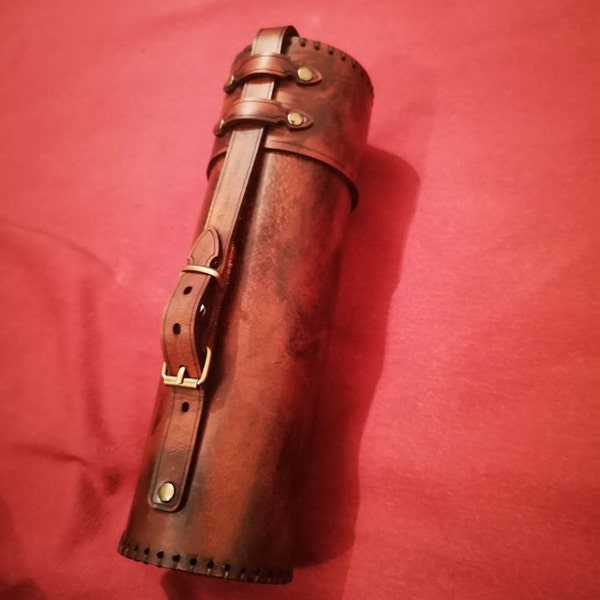 Leather Scroll Case for LARP, Document Tube for Cosplay, Medieval ...