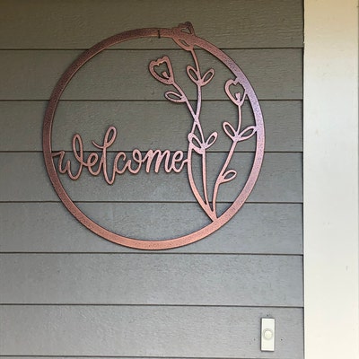 Metal, Flower, Welcome Sign - Etsy