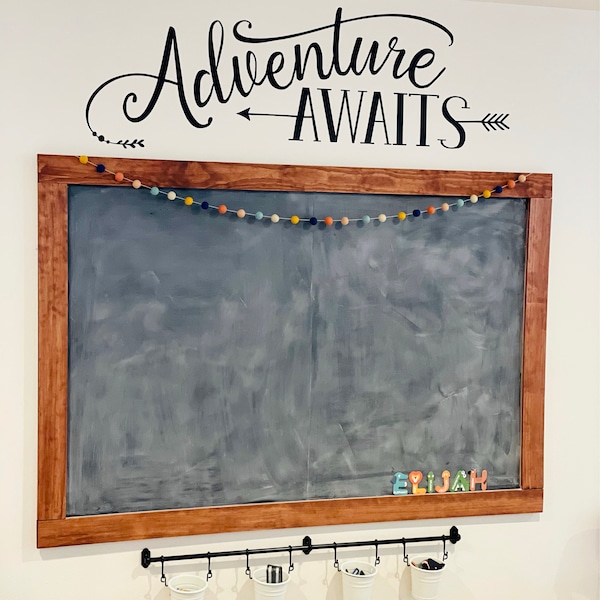 Adventure Awaits Wall Decal Vinyl Quote Adventure Themed Room Decor Kid ...