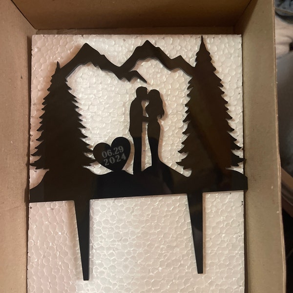 Mountain Wedding Cake Topper, Outdoor Wedding Cake Topper, Mountain ...