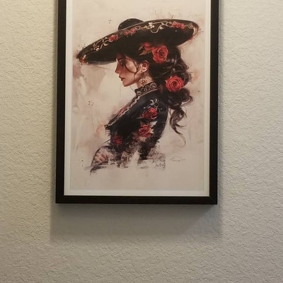 Extra Large Mexican Charro Wall Art, Rustic Earth Tone Cowboy Digital ...