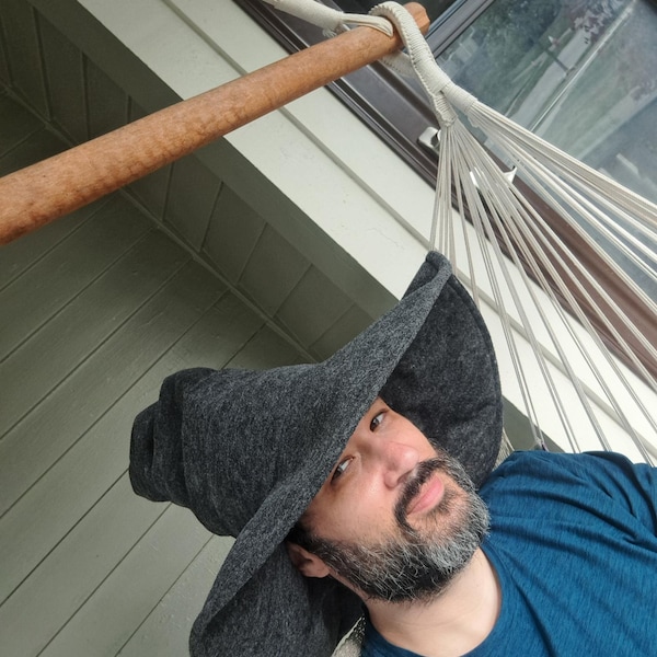 Grey "crooked Mage" Witch Hat / Wizard Hat / Pointy Hat / Mage ...