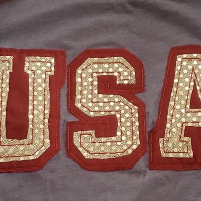 Raggy Varsity Style Double Applique Machine Embroidery Alphabet 4 Sizes ...