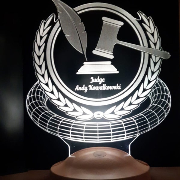 Judge Gavel, Judge Lamp, Lawyer Sign, 3D Lamp, Custom Night Light ...