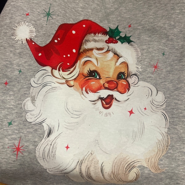 Red Vintage Santa DTF Transfer Print(only) Ready to Press - Etsy