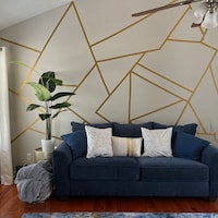 Gold Silver Wall Decal | Geometric Line Wall Sticker | Peel and Stick ...
