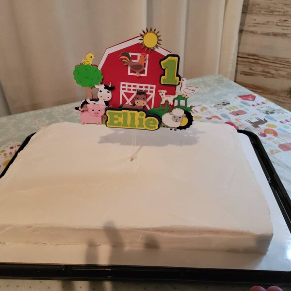 Farm Cake Topper | Old Mcdonald Farm Cake Topper | Farm Themed Party ...