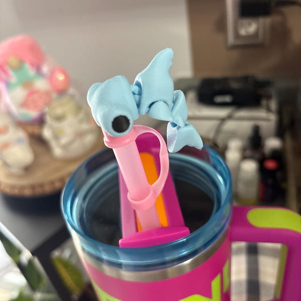 Hammerhead Shark Straw Toppers/ Charms Straw Buddies for Stanley ...