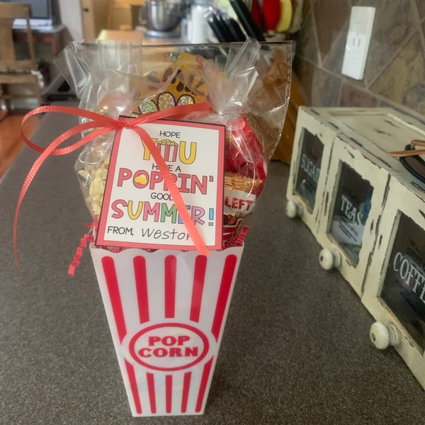 End of the Year Student Popcorn Summer Gift, Party Favor Printable ...