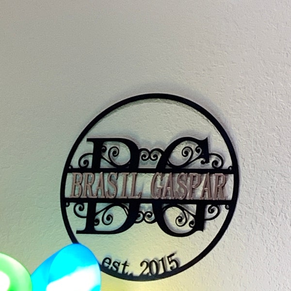Personalized Last Name Metal Art Sign Wedding Gift Family Name Custom ...