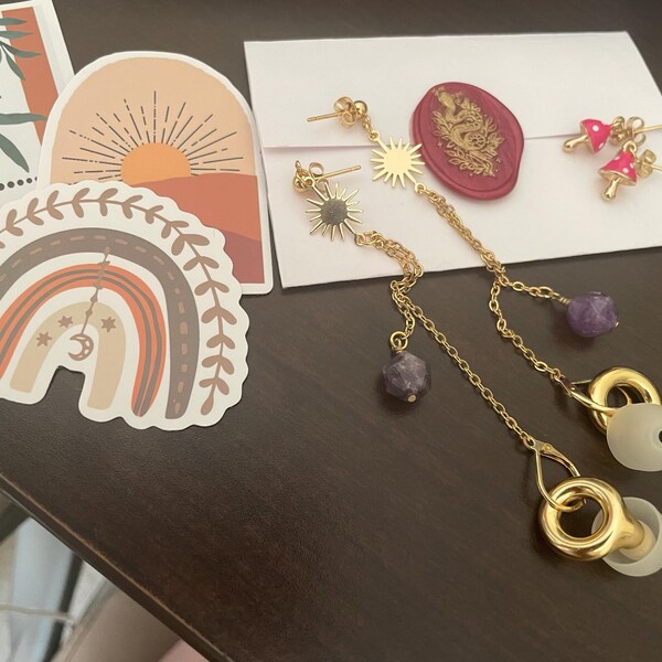 Sunburst Pink Earrings for Loop Earplugs, Sensory Earrings, Earplug ...