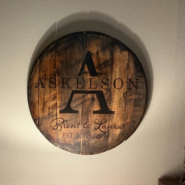 Custom Wedding - Anniversary - Monogram - Autograph Guest Book Bourbon ...