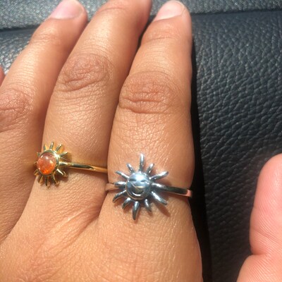 Sterling Silver Happy Sunshine Ring, Sun Ring, Silver Ring, Celestial ...