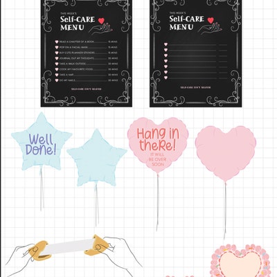 Self Love Clip Art, Self Care SVG, Hand Drawn Cute Clipart, Kawaii ...