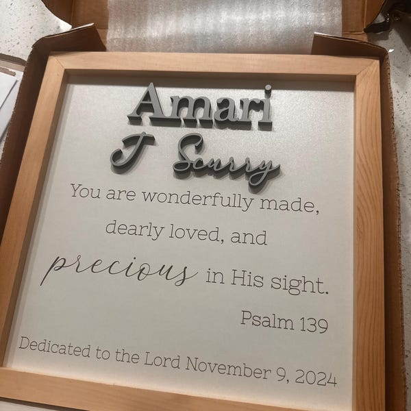 Personalized Baby Dedication Sign, Baby Baptism, Christening Gift - Etsy